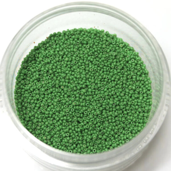 Vintage 18/0 Italian Micro Seed Beads in Opaque Green, 15 gram tube ...